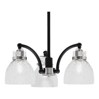 Easton 3 Light Chandelier, Matte Black & Brushed Nickel, 6" Smoke ...