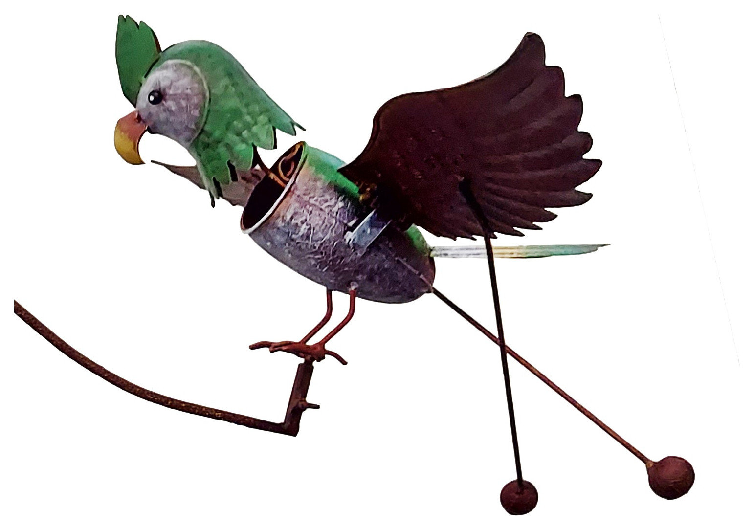 Rustic Metal Kinetic Birds Spinning Balancer Garden Stake - Rustic ...