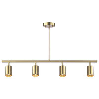 35" 4-Light Matte Brass Adjustable Track Lighting with Pivoting Track ...