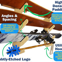Ski Rack - The Hallsteiner Series Horizontal Ski Wall Mount, Pro ...