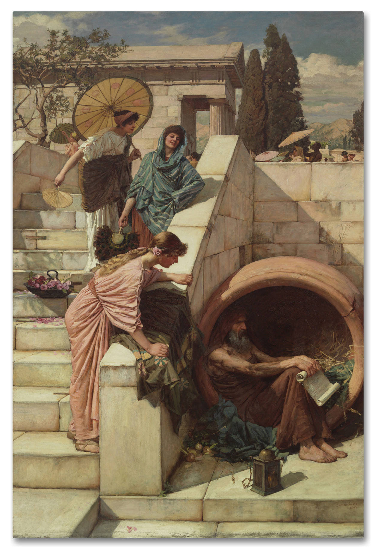John Waterhouse 'Diogenes' Canvas Art, 47"x30" - Traditional - Prints ...