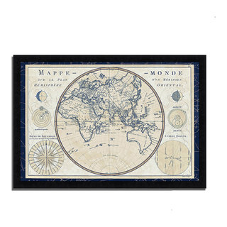 "Plan De Meridien Blue Border" By Sue Schlabach, Framed Painting Print ...