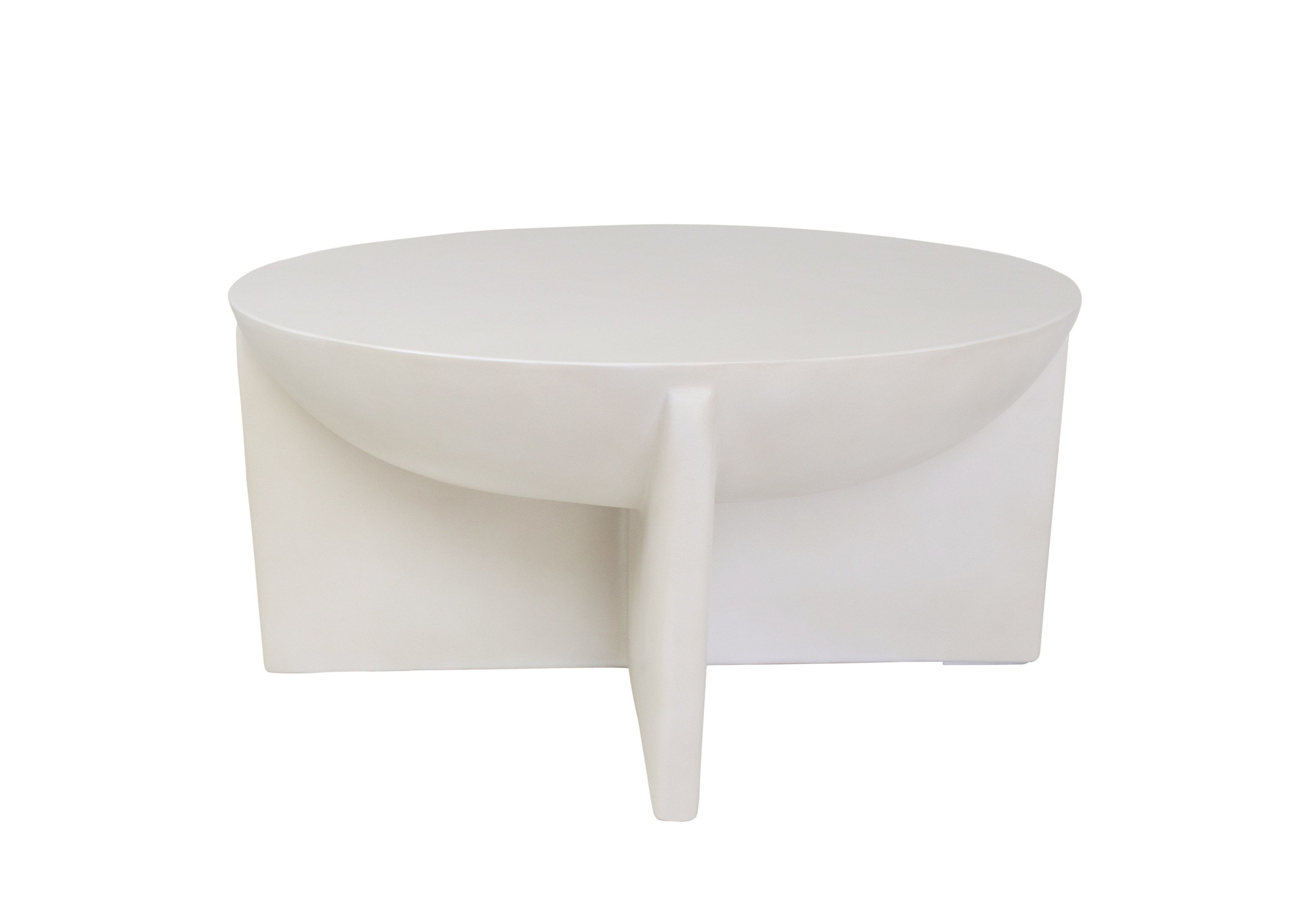 Modrest Elsa Modern Oyster Concrete Round Coffee Table - Modern ...