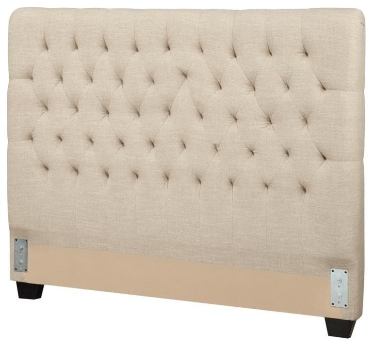 Coaster Chloe Fabric Upholstered Tufted King Headboard in Beige, Full ...