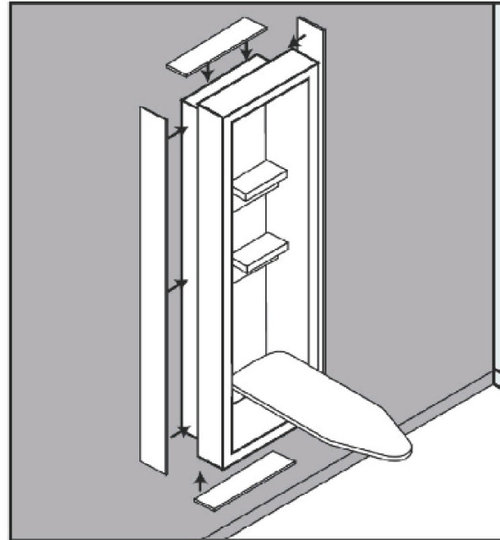 Recessed ironing box