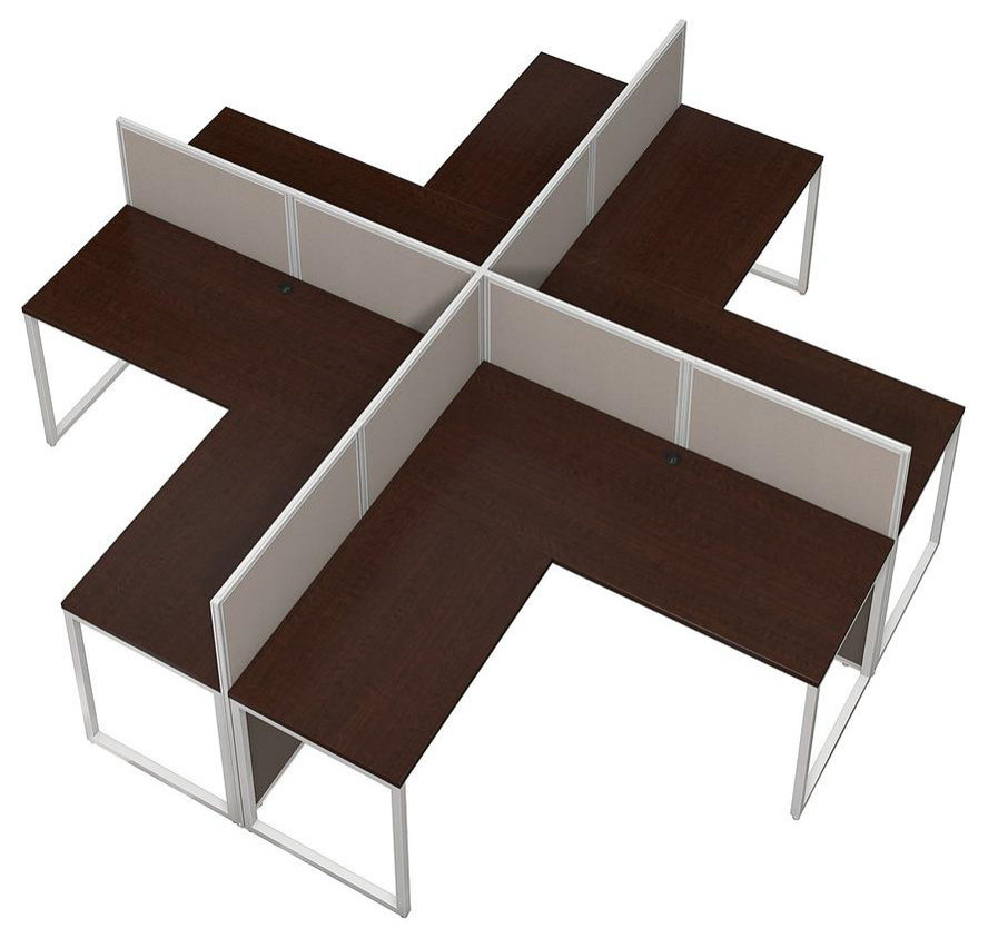 Easy Office 60W 4 Person L Shaped Desk Open Office - Contemporary ...