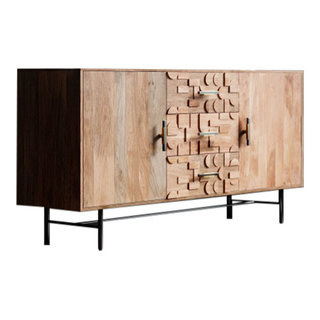 Arithmetic 3-Drawer Sideboard, Brown - Rustic - Buffets And Sideboards - by LH Imports | Houzz