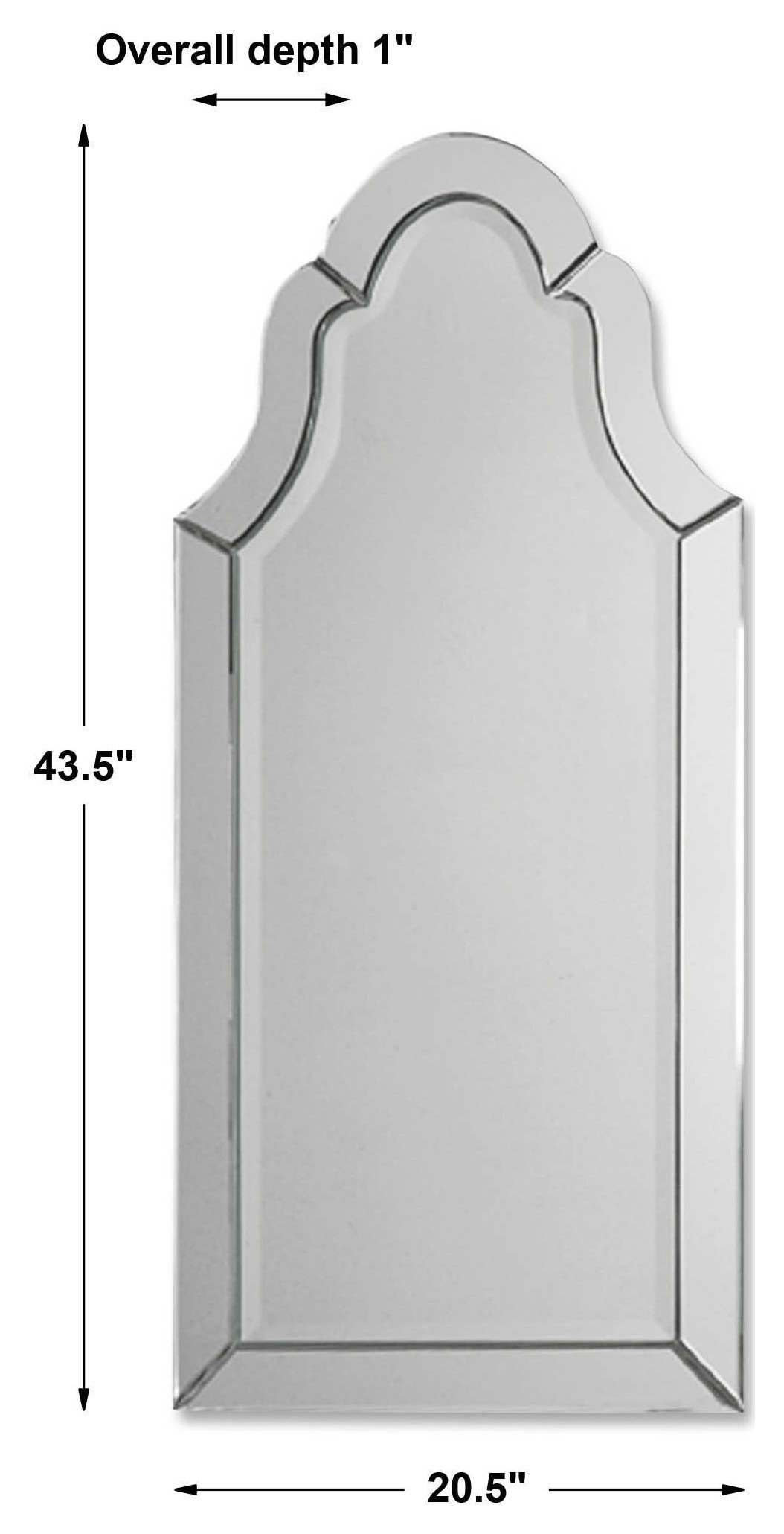 Contemporary Glass Frame Arch Wall Mirror - Transitional - Wall Mirrors ...