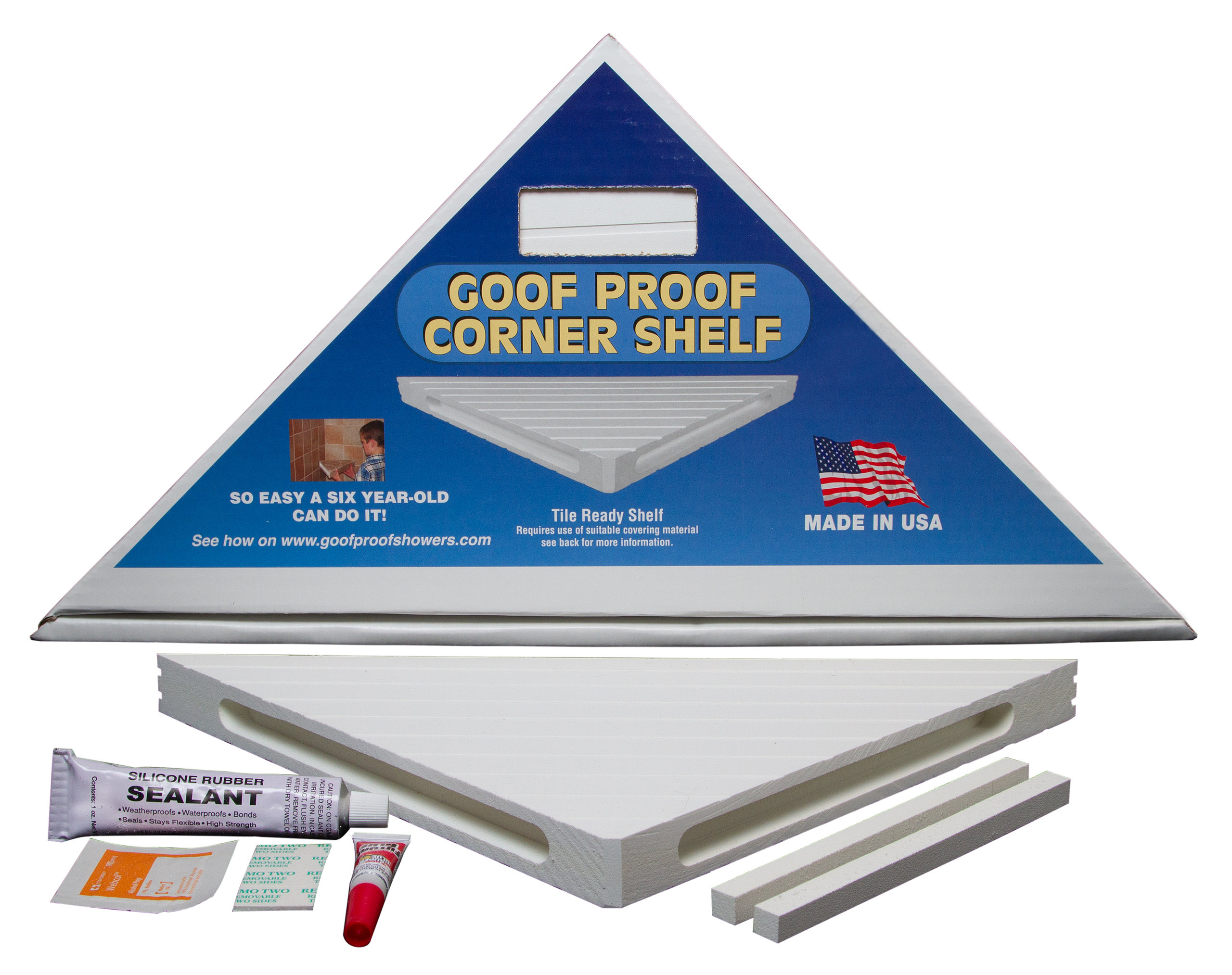 The Goof Proof Tile Ready Corner Shelf - Contemporary - Shower Caddies ...