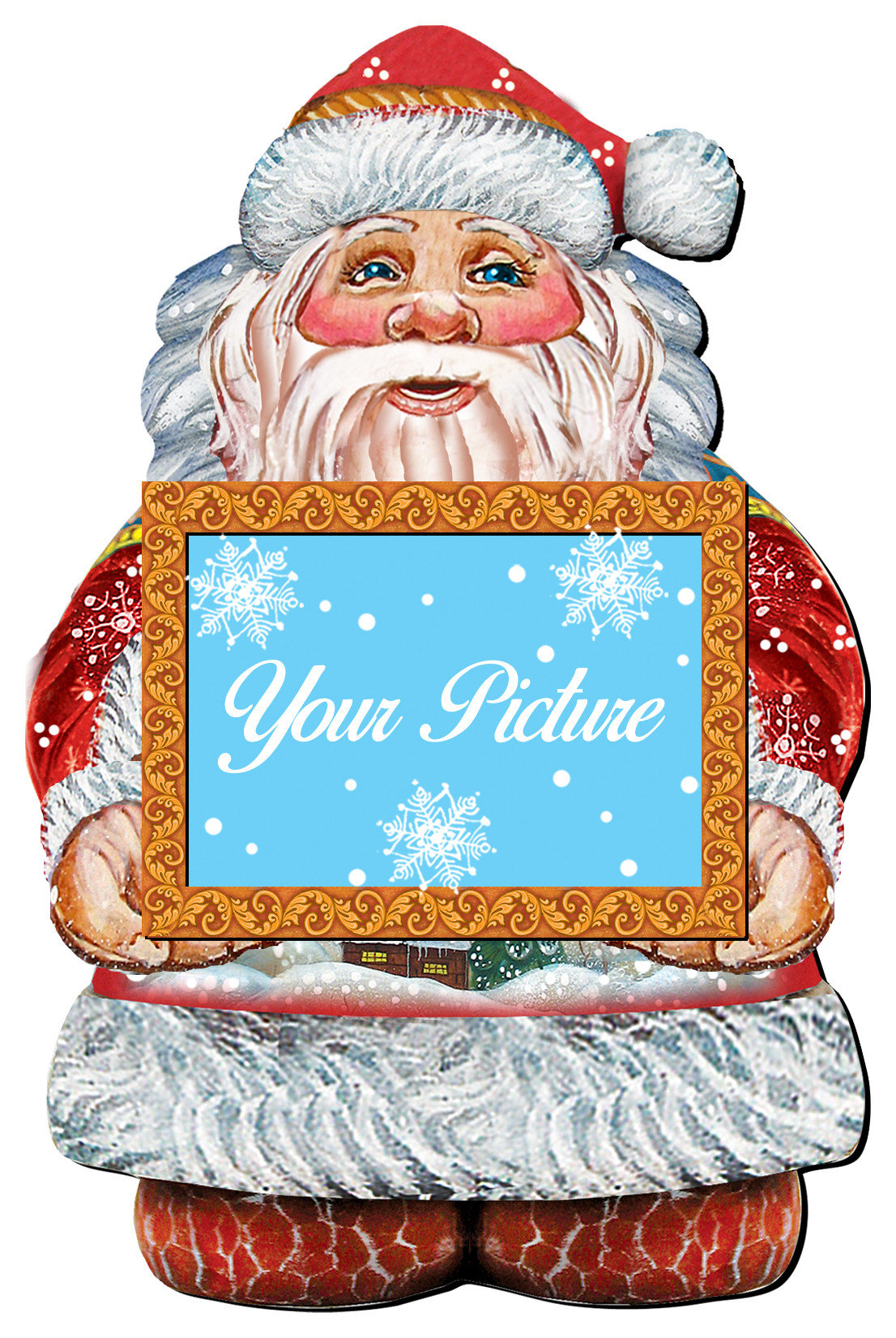 Santa Picture Frame Ornament Set of 2 - Traditional - Christmas ...