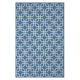 HomeRoots 60" x 90" Blue Olefin Area Rug, 60" x 90" x 0.47 ...