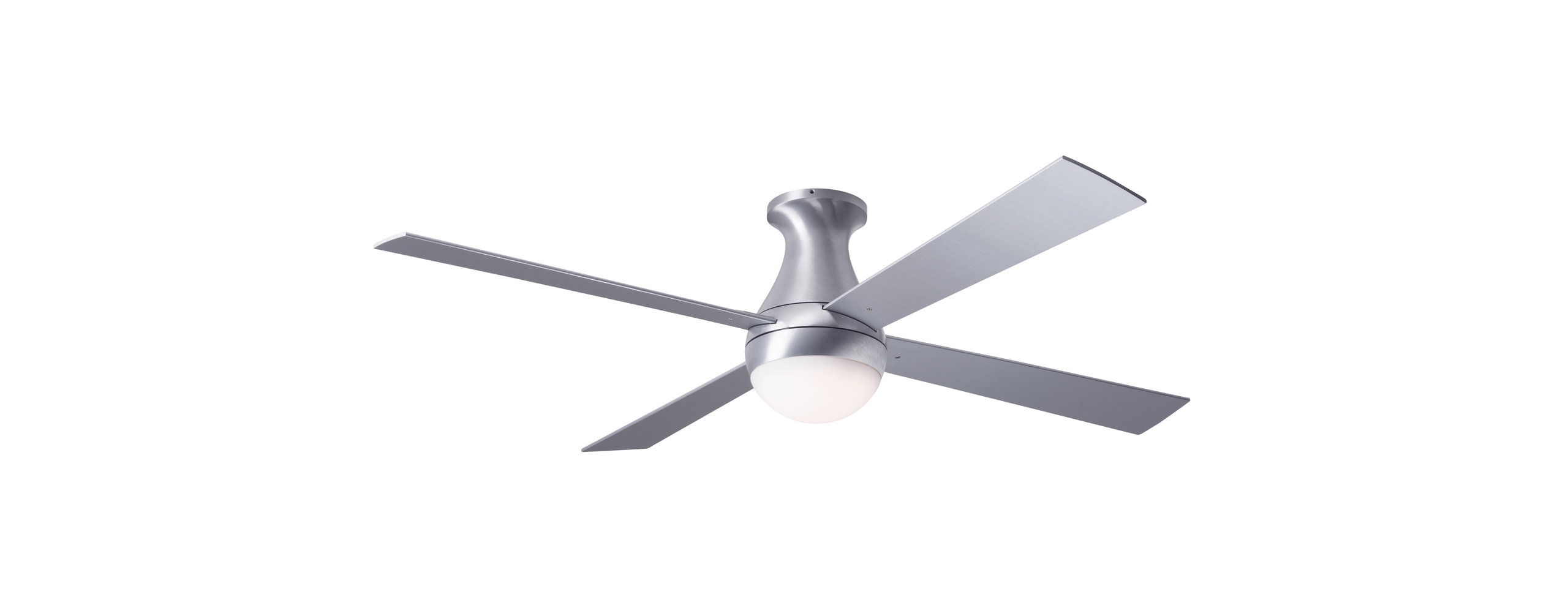 Ball Flush Mount 20W LED Fan, Brushed Aluminum, 42" Aluminum Blades, 52 ...