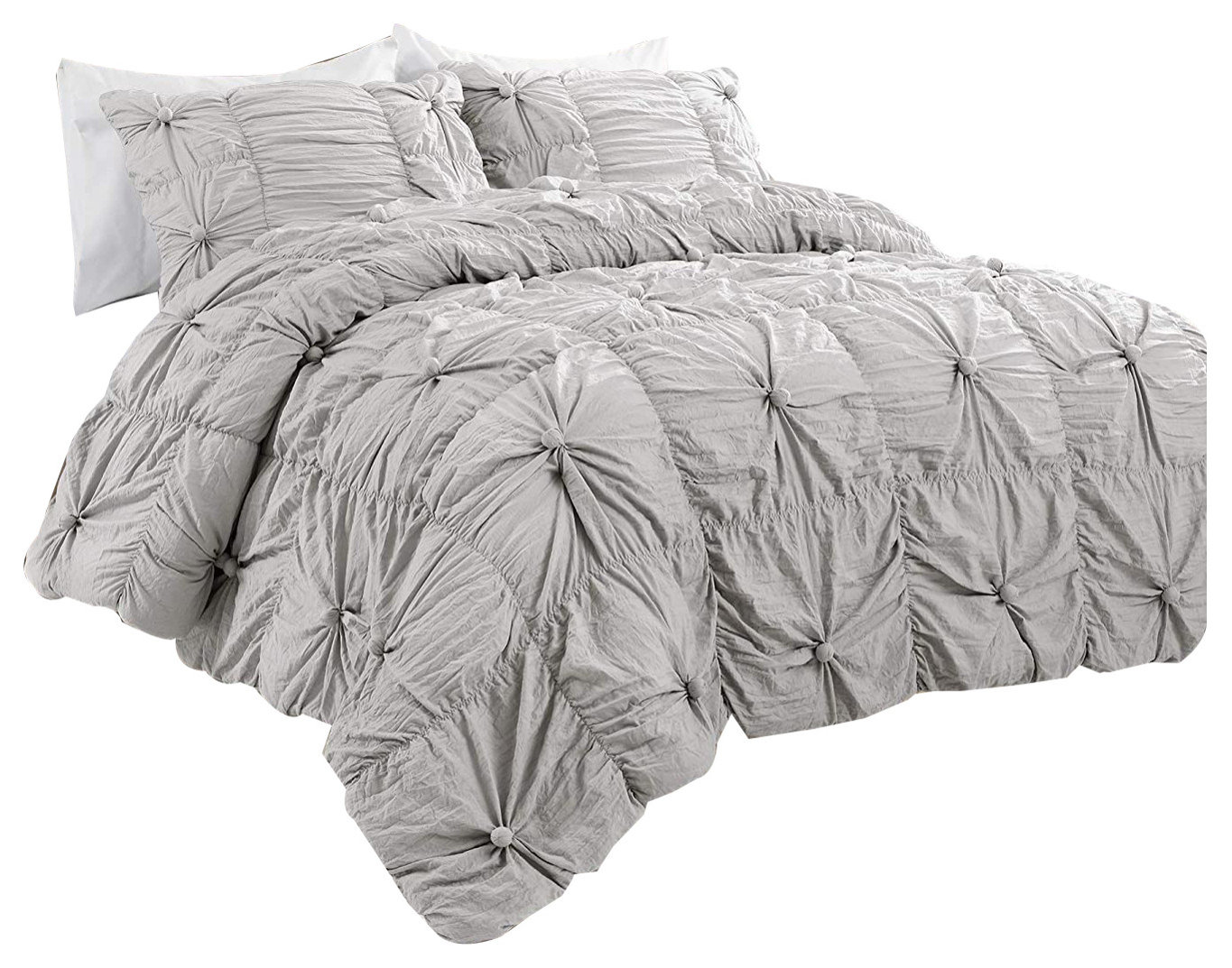 Bella Comforter Light Gray 3Pc Set Full/Queen - Traditional ...