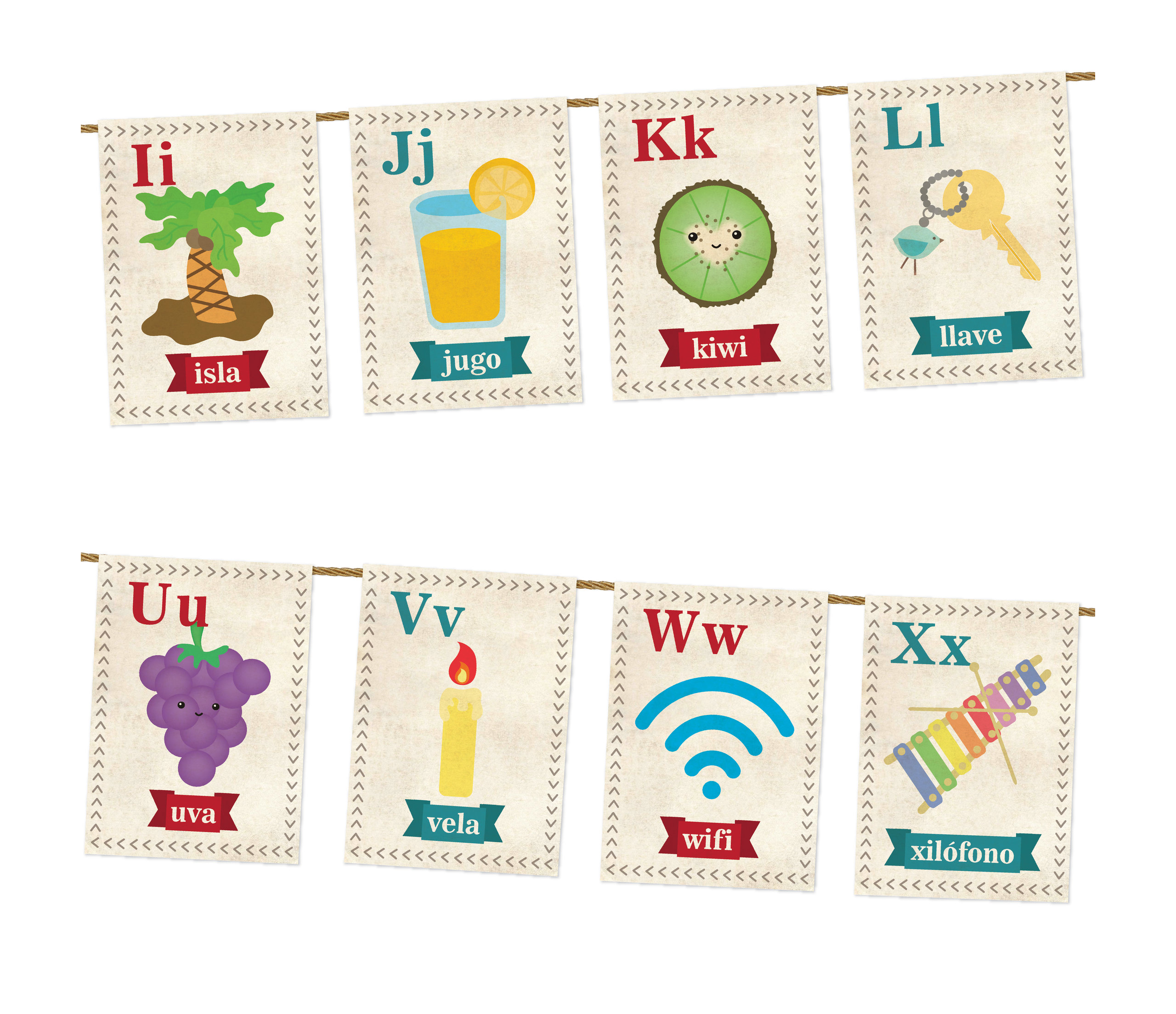 Alphabet in Spanish, Wall Cards - Contemporary - Kids Wall Decor - by ...