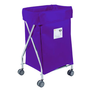 Narrow Collapsible Hamper with Purple Vinyl Bag - Contemporary ...