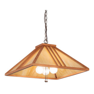 18 Square Forestwood Pendant - Craftsman - Pendant Lighting - by Meyda ...