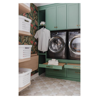 Moody Bathroom and Fun Laundry Room - Traditional - Laundry Room ...