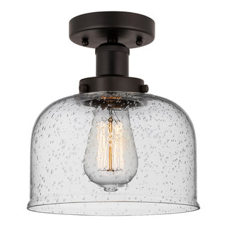 Edison Bell 7" Semi-Flush Mount, Oil Rubbed Bronze Finish - Industrial ...