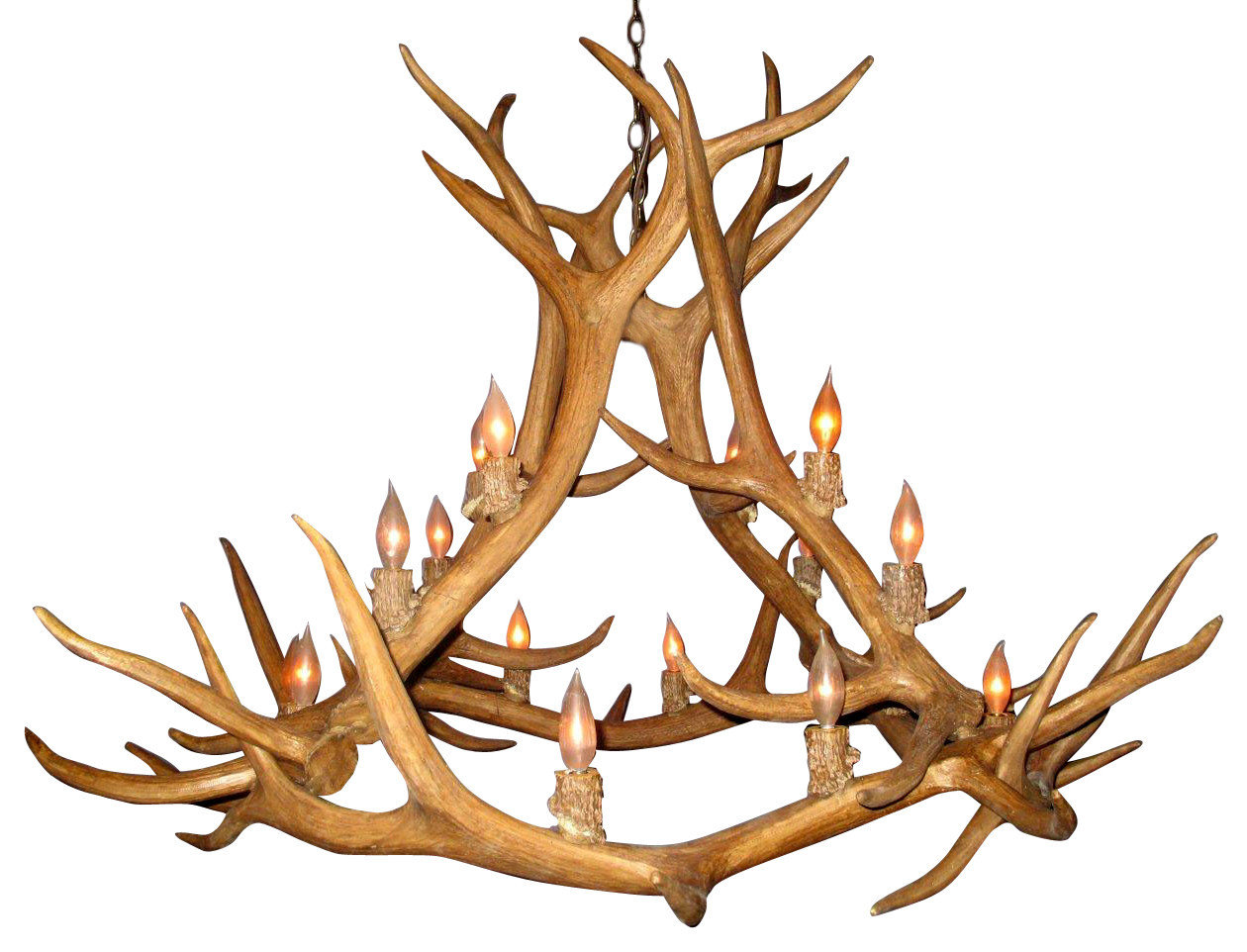 Real Shed Antler Elk Royal Crown Chandelier, XLarge - Rustic ...