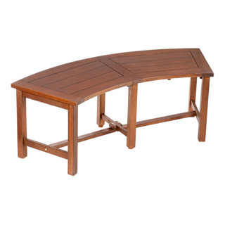 Curved Euclyptus Slat Bench - Transitional - Outdoor Benches - by J ...