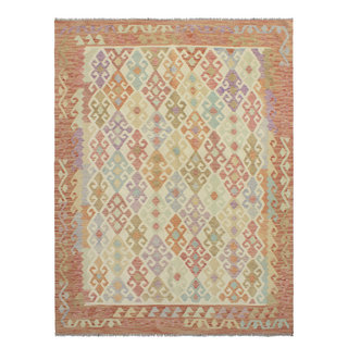 Sun Faded Flatweave Nisar Beige/Rust Rug, 5'9x7'9, 5'9x7'9 ...