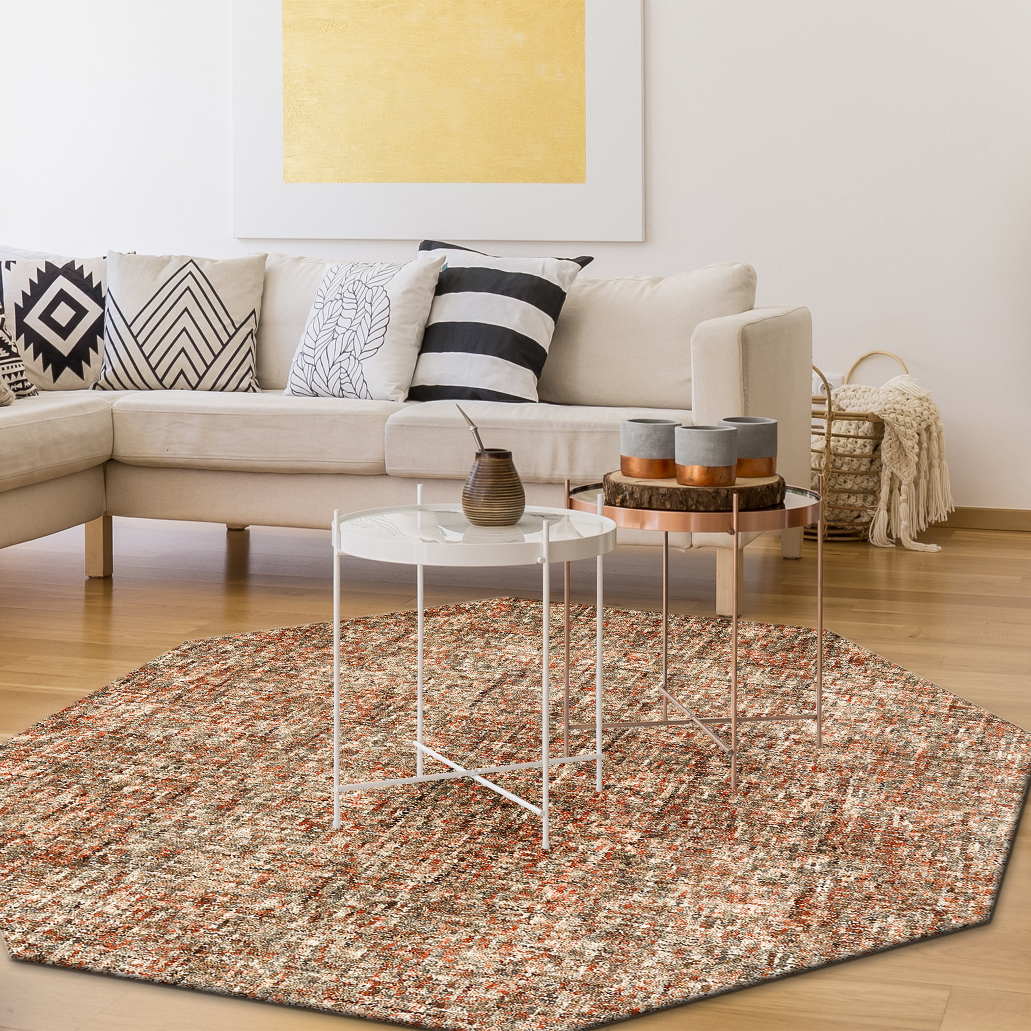 Dalyn Calisa Red 10'x10' Octagon Rug, 10'x10' - Contemporary - Area ...