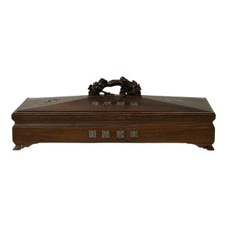 Vintage Oriental Wood Handcrafted Rectangular Shape Box Incense Burner ...