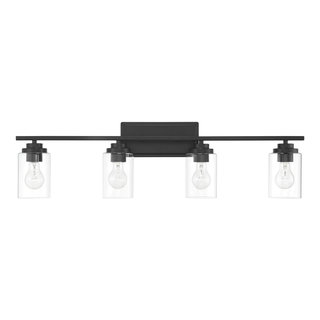 Clark 4 Light Bathroom Vanity Light, Flat Black - Transitional ...