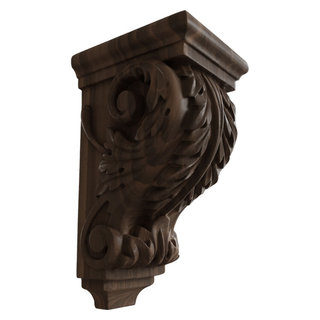 Small Fig Leaf Corbel, Alder, 2 5/8"Wx3 3/4"Dx6 5/8"H, 6-Pack, 3 1/2 ...