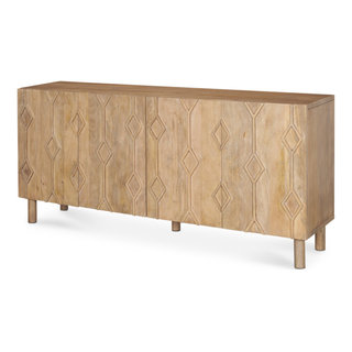 Heera Light Brown Diamond With Shelf Motif Sideboard - Buffets And ...