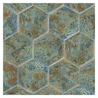 Gaudi React Hex Ocean Porcelain Floor and Wall Tile - Contemporary ...