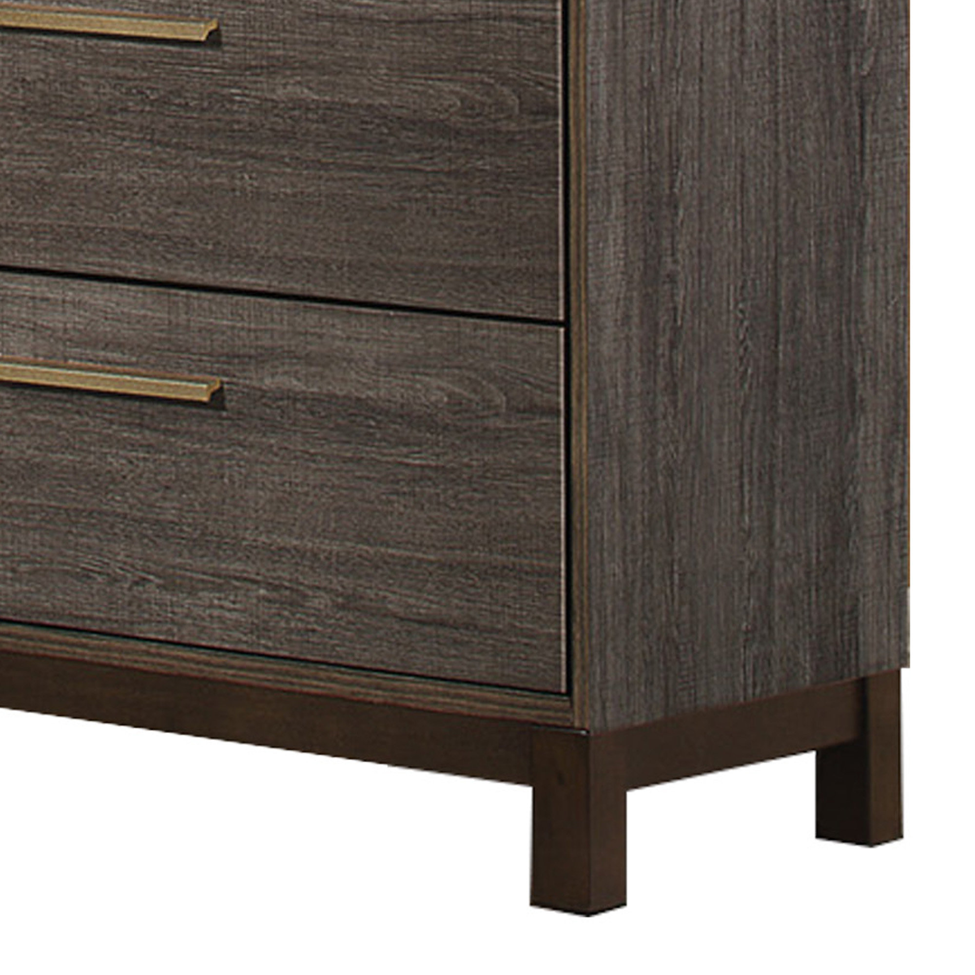 Benzara BM219895 6 Drawer Wooden Frame Dresser With Straight Legs, Gray ...