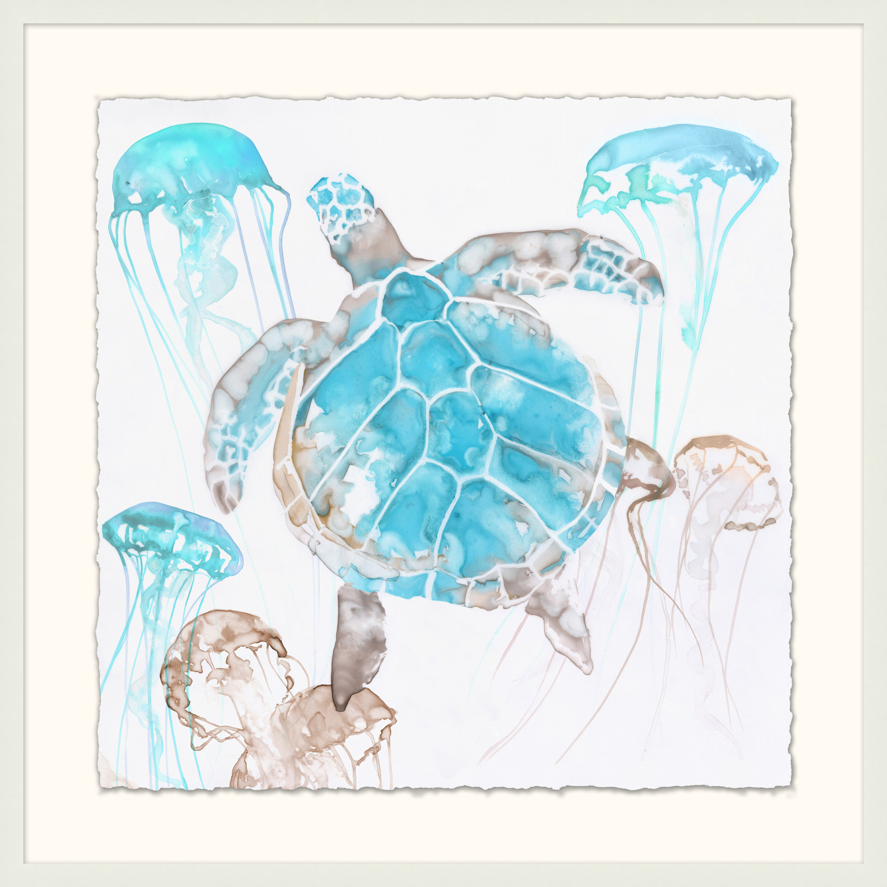 Sea Turtle Montage, Giclee Reproduction Artwork, 37.75x37.75 - Beach ...