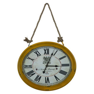 Yosemite Home Decor Circular Wall Clock, Yellow/Cream, CLKM1442509 ...