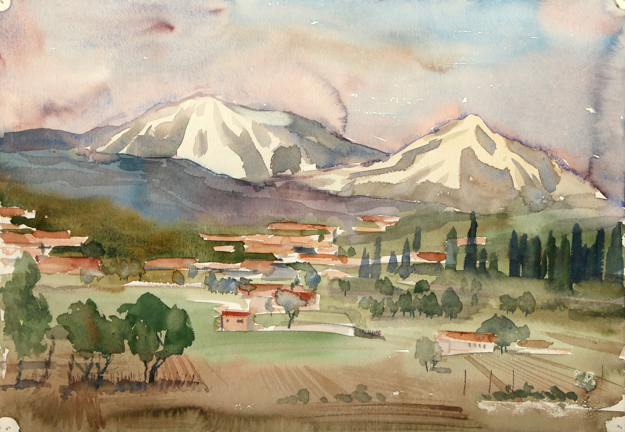 Mountain Landscape, Erik Freyman, 14x10 - Contemporary - Paintings - by ...