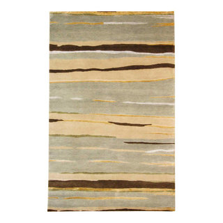 4'10x7'9, Handmade Luxury Modern Rug, 4'10x7'9 - Contemporary - Area ...