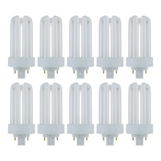10 Pack Sunlite 18 Watt Plt 4 Pin Triple Tube, Gx24Q 2 Base, Warm White ...