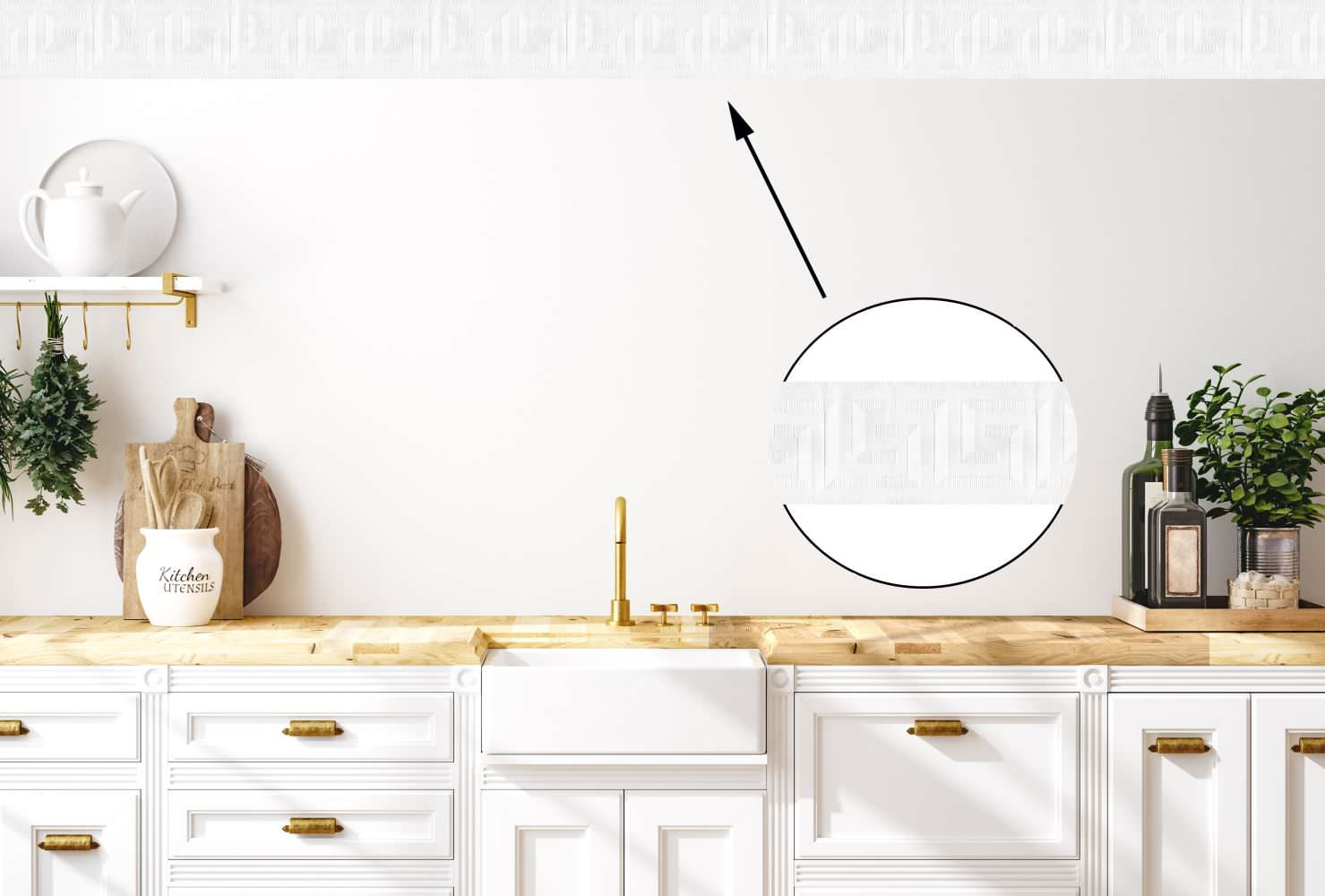 Paintable Wallpaper Border Vintage Geometric White 5.25"x15 ...