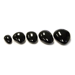 Set of 5 Stone Decor, Ceramic, Black - Contemporary - Decorative ...