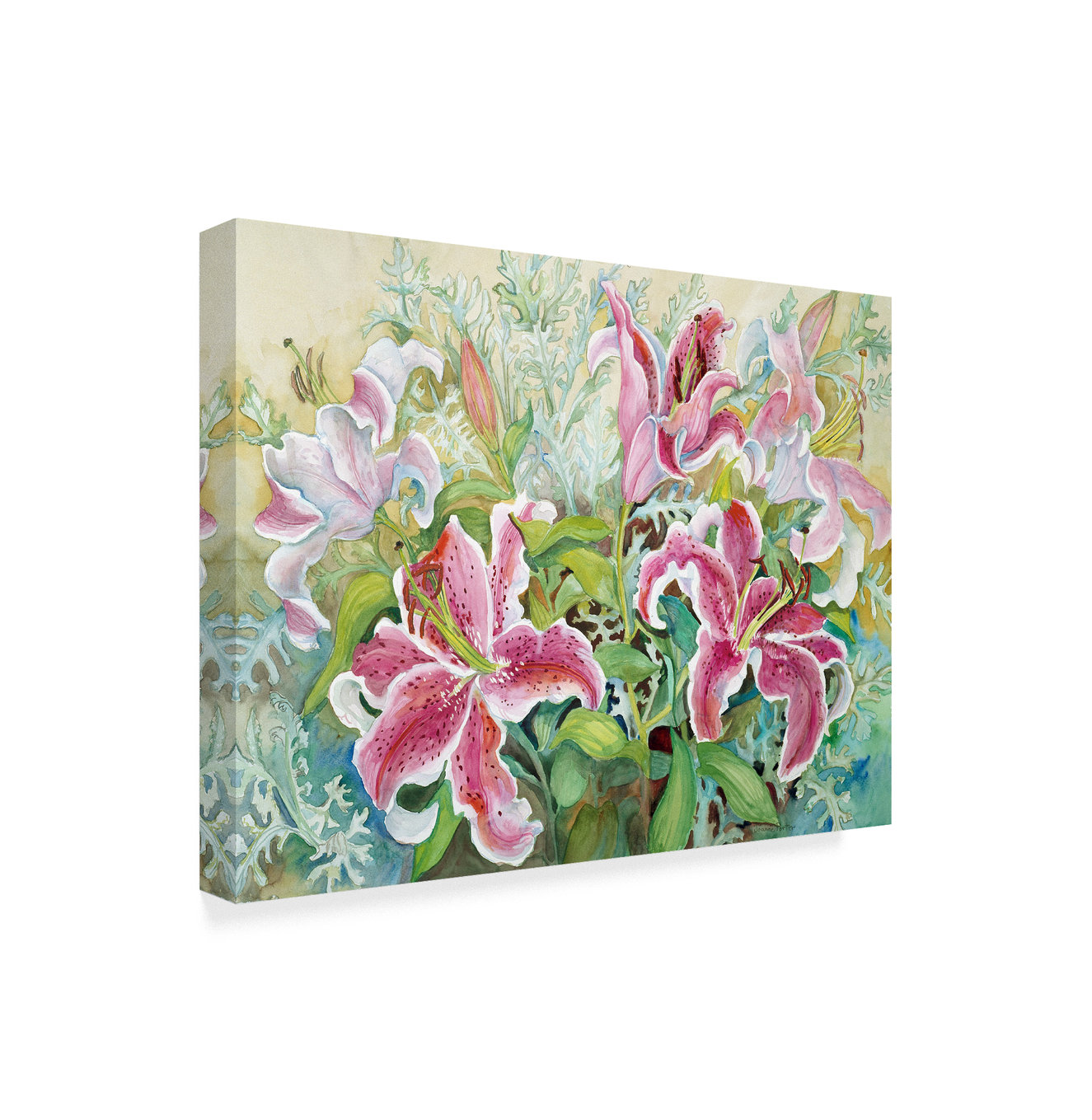 Joanne Porter 'Stargazer Lilies' Canvas Art, 19"x14" - Contemporary - Prints And Posters - by ...