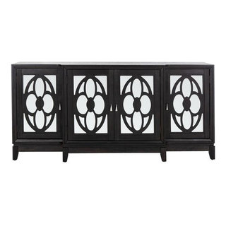 Saloria Mirrored Sideboard Black - Transitional - Buffets And ...