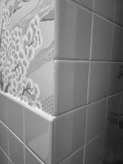 How to tile a corner where 2 types of tile meet | Houzz Forum