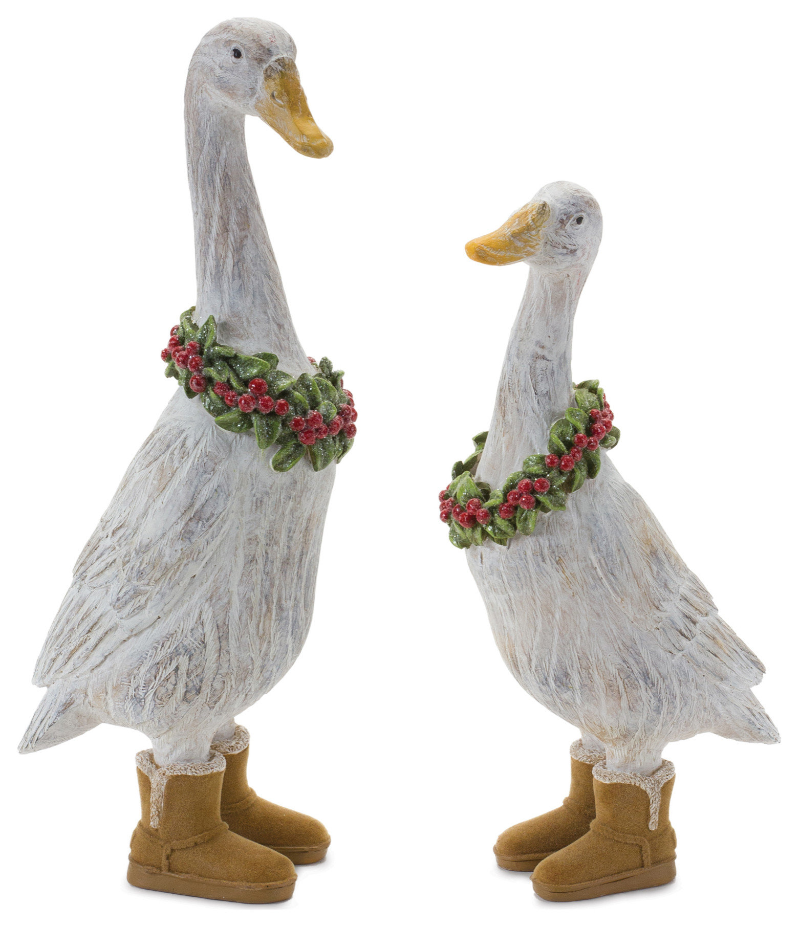 Winter Goose Figurine With Boots, 2-Piece Set - Rustic - Holiday ...