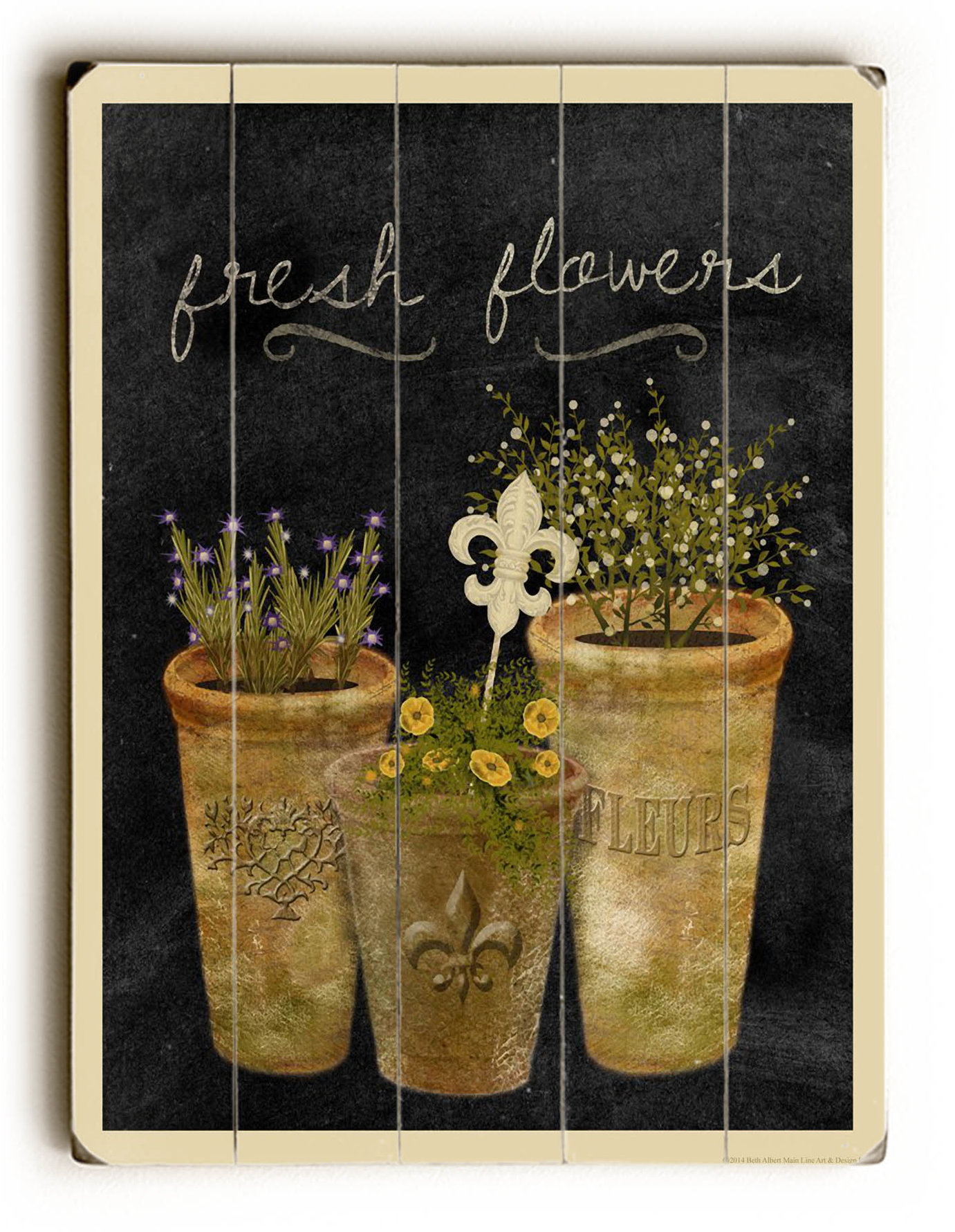 Fresh Flowers Wooden Sign, 34x25 - Contemporary - Novelty Signs - by ...