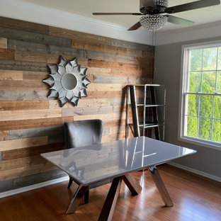 75 Beautiful All Wall Treatments Rustic Home Office Pictures & Ideas ...