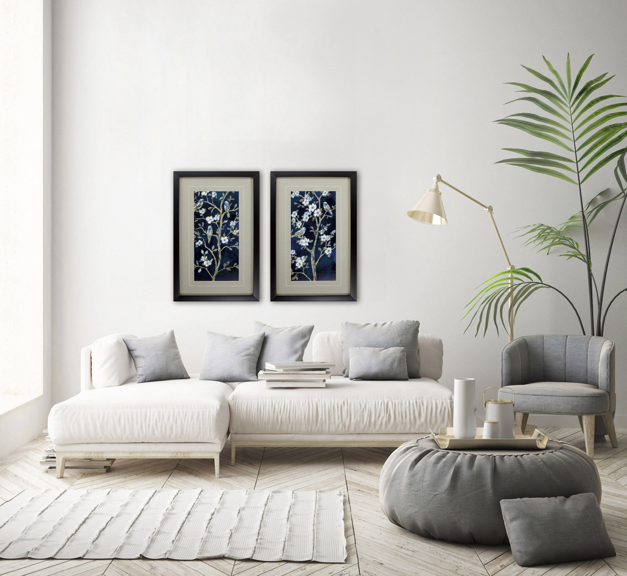 Indigo into Spring - Contemporary - Prints And Posters - by HedgeApple ...