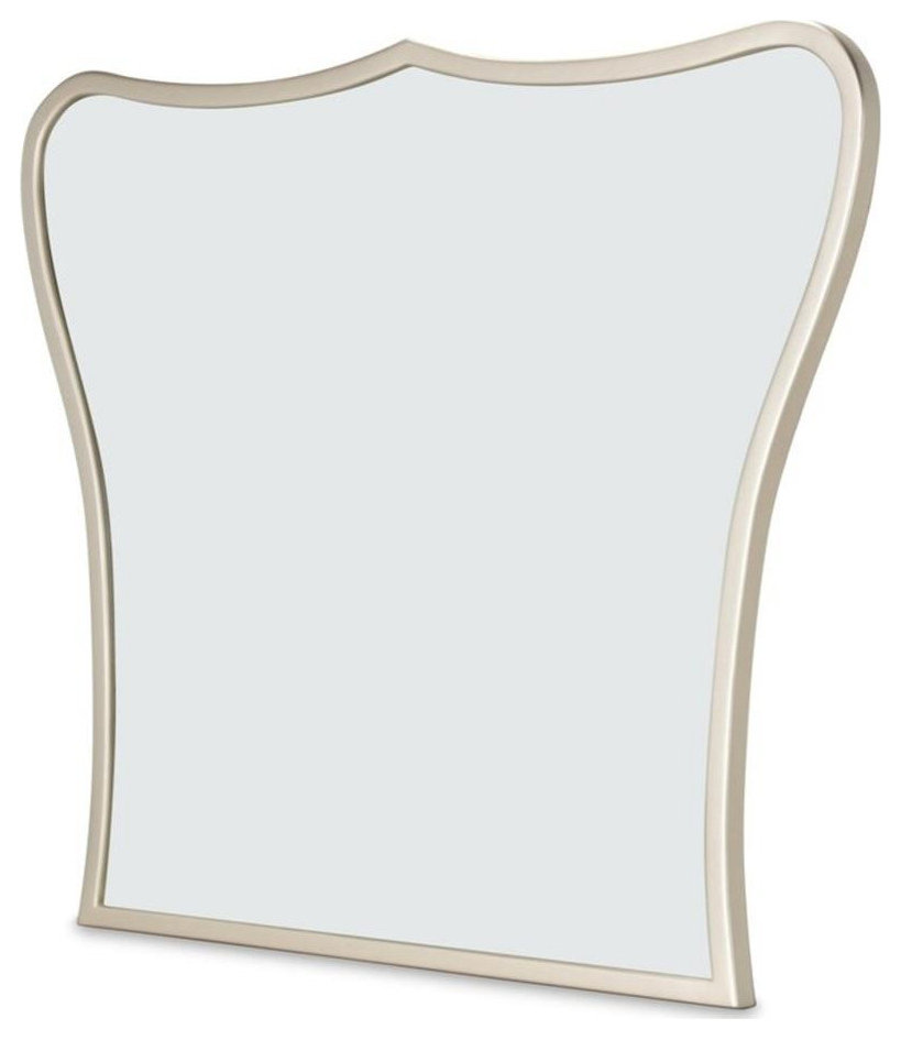 Michael Amini London Place Vanity Mirror - Platinum/Creamy Pearl ...