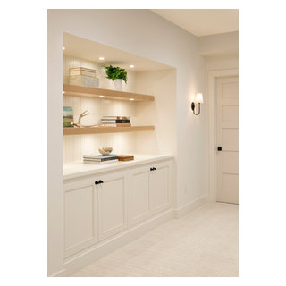 Finished Basement Game Room Built-In Shelves - Contemporary - Basement ...