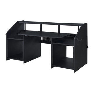 71" Black Computer Desk - Industrial - Desks And Hutches - by HomeRoots ...
