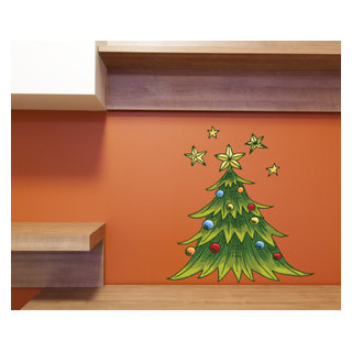 Christmas Tree Vinyl Wall Decal ChristmasTreeUScolor002, 8 in ...
